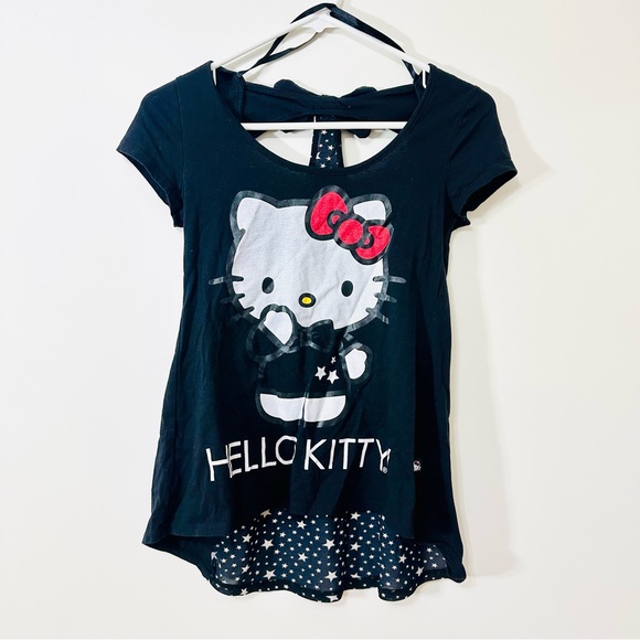 Hello Kitty | Tops | Hello Kitty Stars Lace Back Cutout With Bow Size S ...